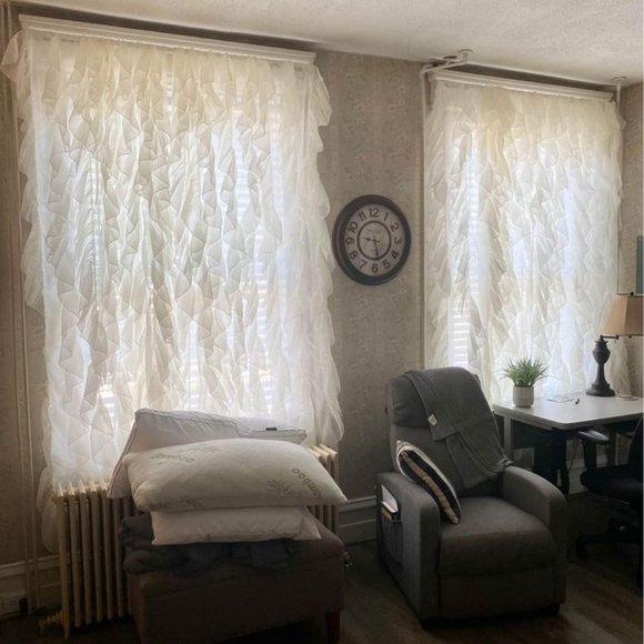 Shabby Chic | Accents | Shabby Chic Ruffled Sheer Curtains 3 Pair6 ...